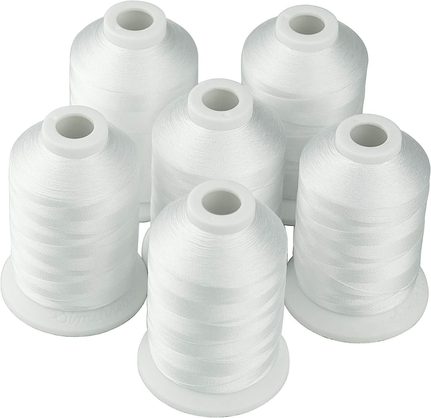Simthread 6 Polyester White Machine Embroidery Threads 1000M(1100Yards ...