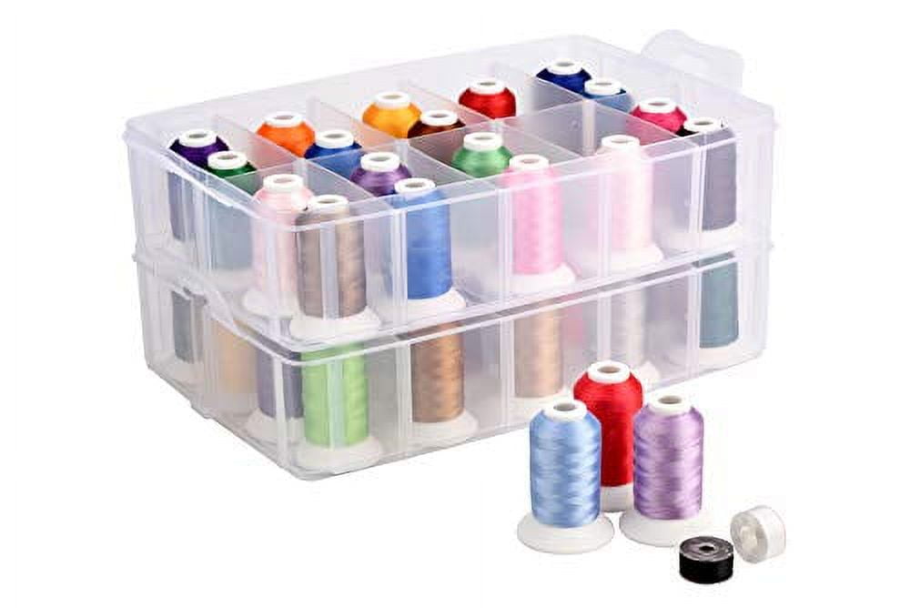 Simthread Embroidery Machine Thread 40 Brother Colors with Storage Box ...