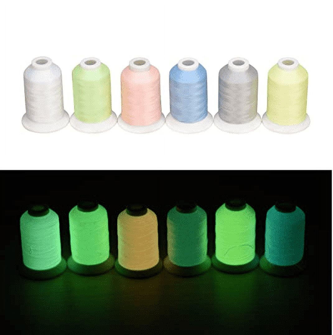 Simthread Glow in The Dark Embroidery Machine Thread (6 Colors 1000 ...