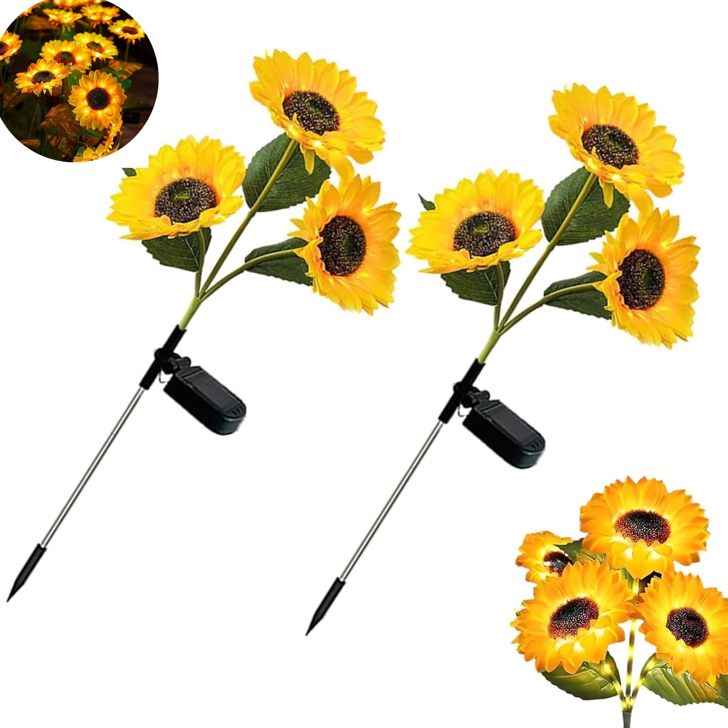 Simtplicity/Canknown Solar Lights, Solar LED Sunflower Garden Lights-29 ...
