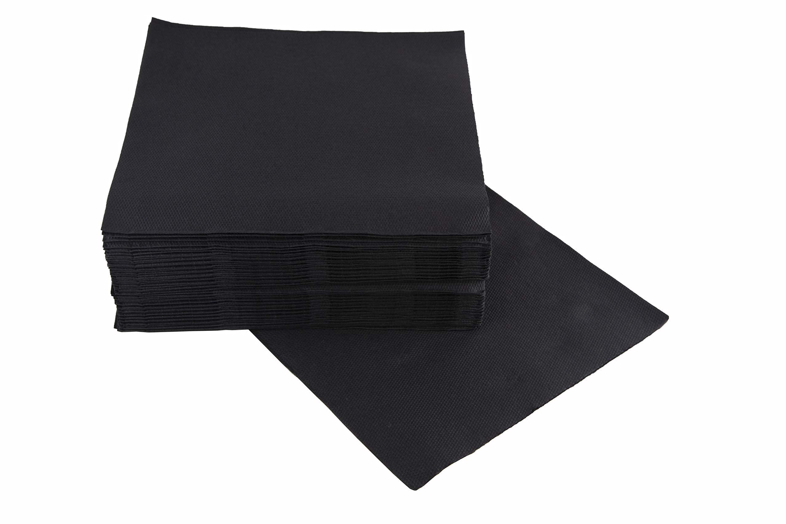 SimuLinen Classicpoint Dinner Napkins - SOLID BLACK - 15.5"x15.5 ...
