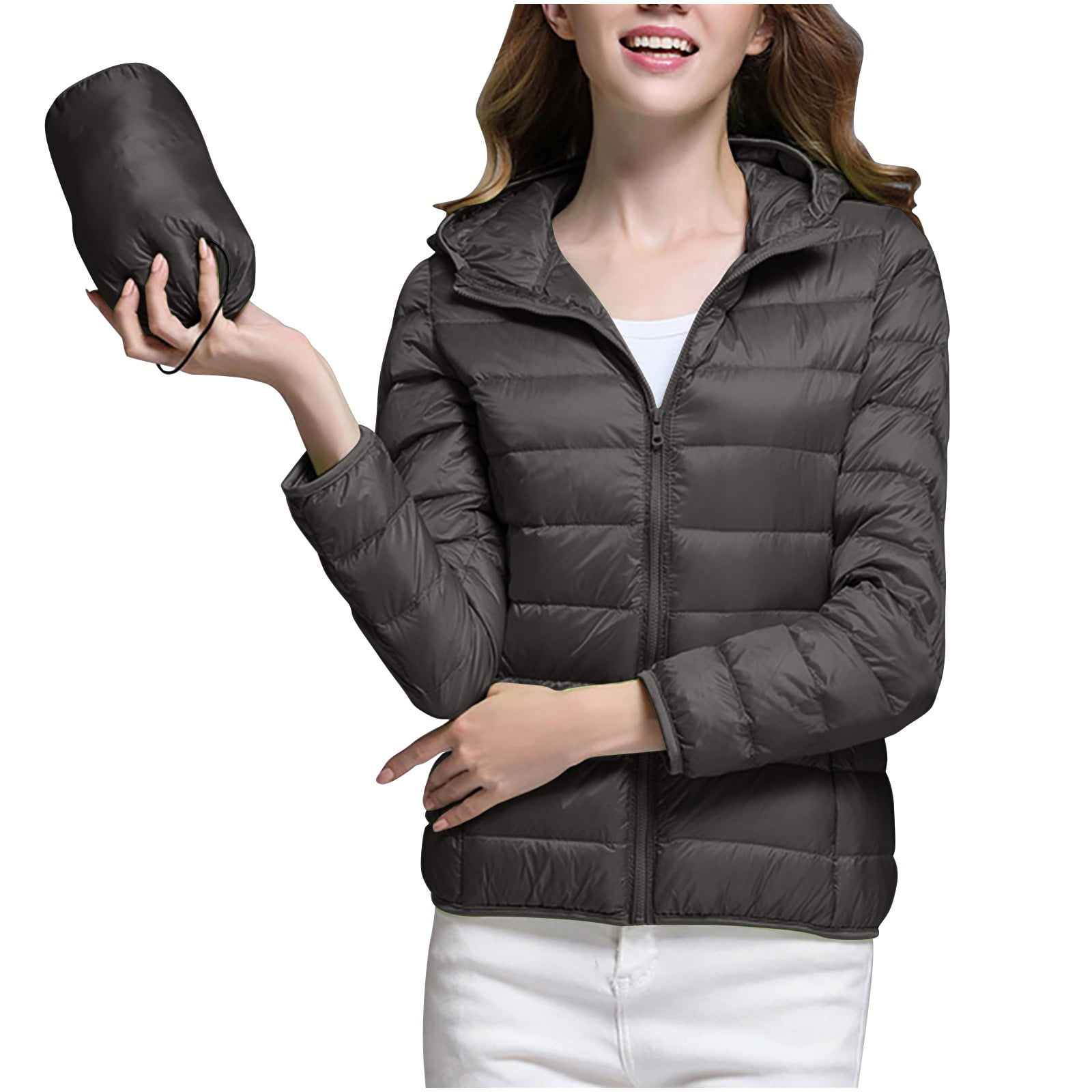 Simua Fashion Women's Puffer Slim Fit Jacket Lightweight Quilted Padded ...