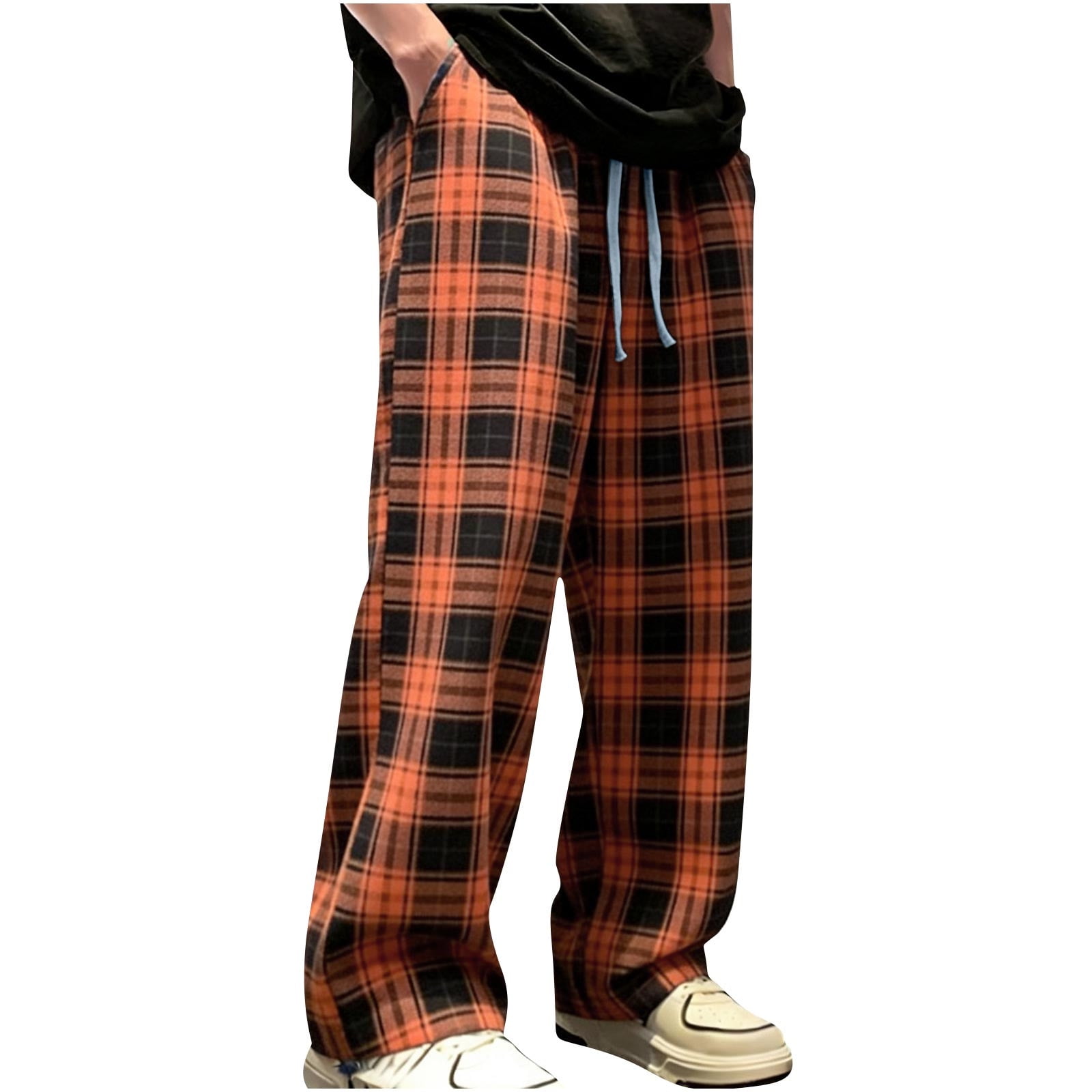 Simua Men's Brushed Grid-Flannel Lounge Pants - Comfort-Fit Home Wear ...