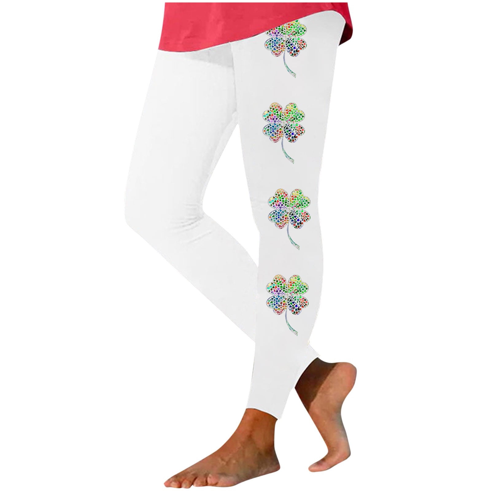 Simua Women's St. Patrick's Day Clover Print Comfortable Hip Lift Yoga ...