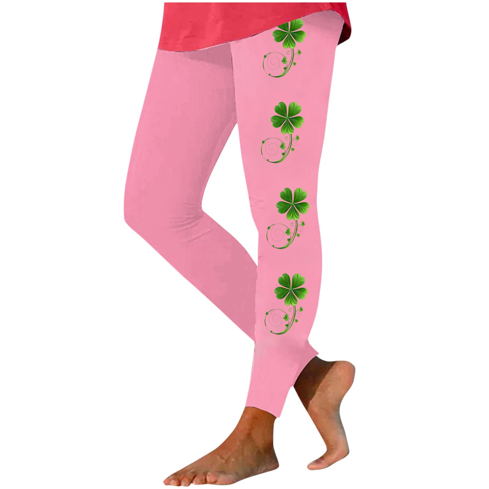 Simua Women's St. Patrick's Day Clover Print Comfortable Hip Lift Yoga ...