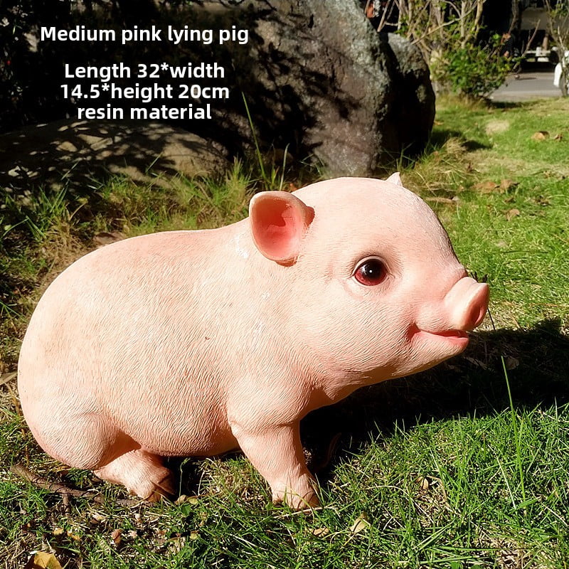 Simulate the little fragrant pig garden statue, mini cute mascot, resin ...