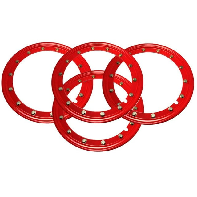 Simulated Beadlock Rings 15 inch - RED (Set of 4) - Walmart.com