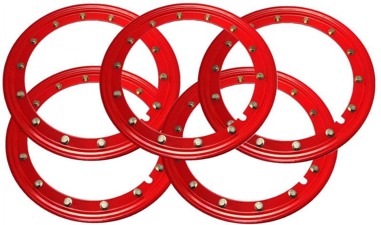 Simulated Beadlock Rings 15 inch - RED (Set of 5 - One for your spare ...