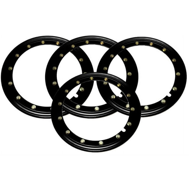 Walmart 16" Black Simulated Beadlock Rings Set of 4 - Snap-On, Hex-Bolt ...