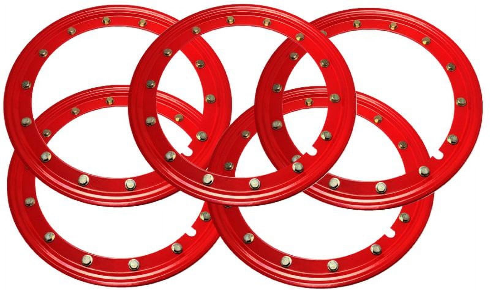 Simulated Beadlock Rings 16 inch - RED (Set of 5 - One for your spare ...