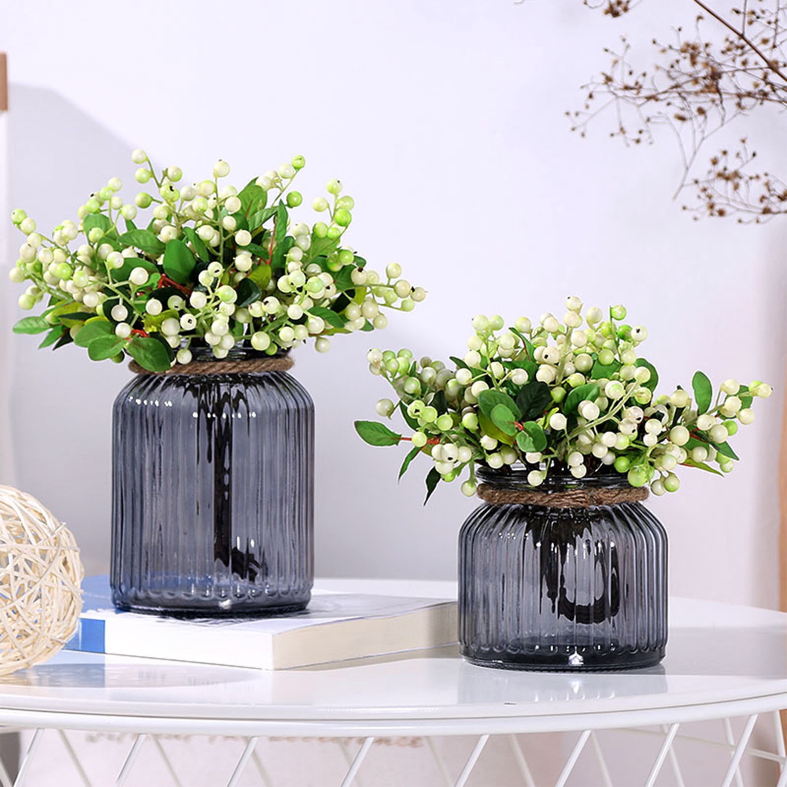 Simulated Berry Branches - Blueberry Foam Fruit & Greenery Stems ...