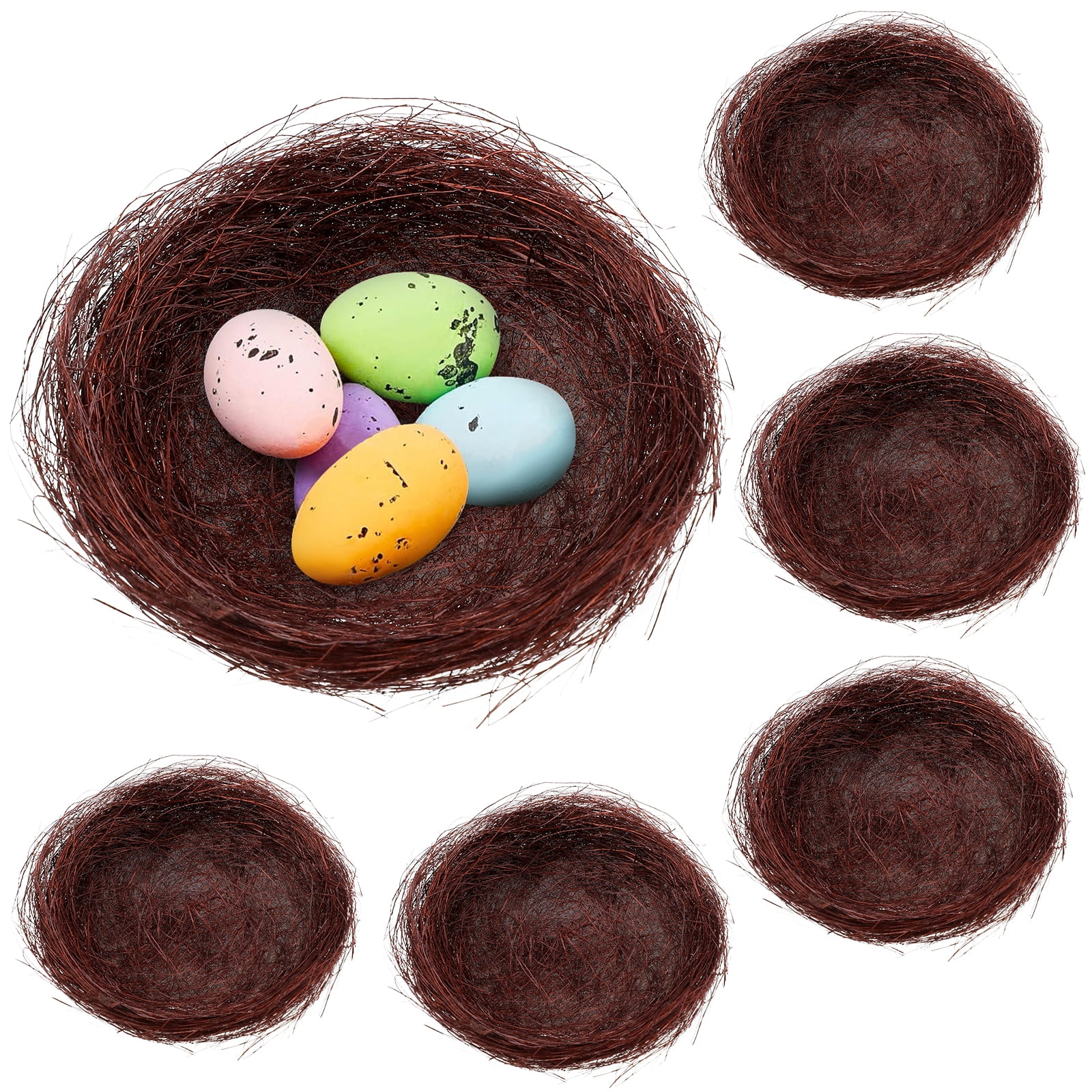 Simulated Bird Nest Decorate Eggs Wooden Toys Straw Thread Nests ...