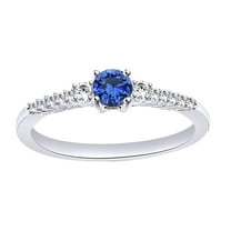 AFFY White Cubic Zirconia Three Stone Promise Ring for Women 14K Rose ...