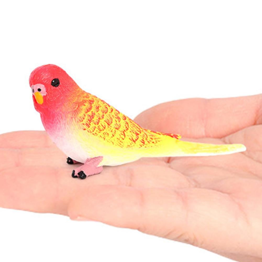 Simulated Budgie Parrot Bird Figurine,Lifelike Feathered Birds Figure ...