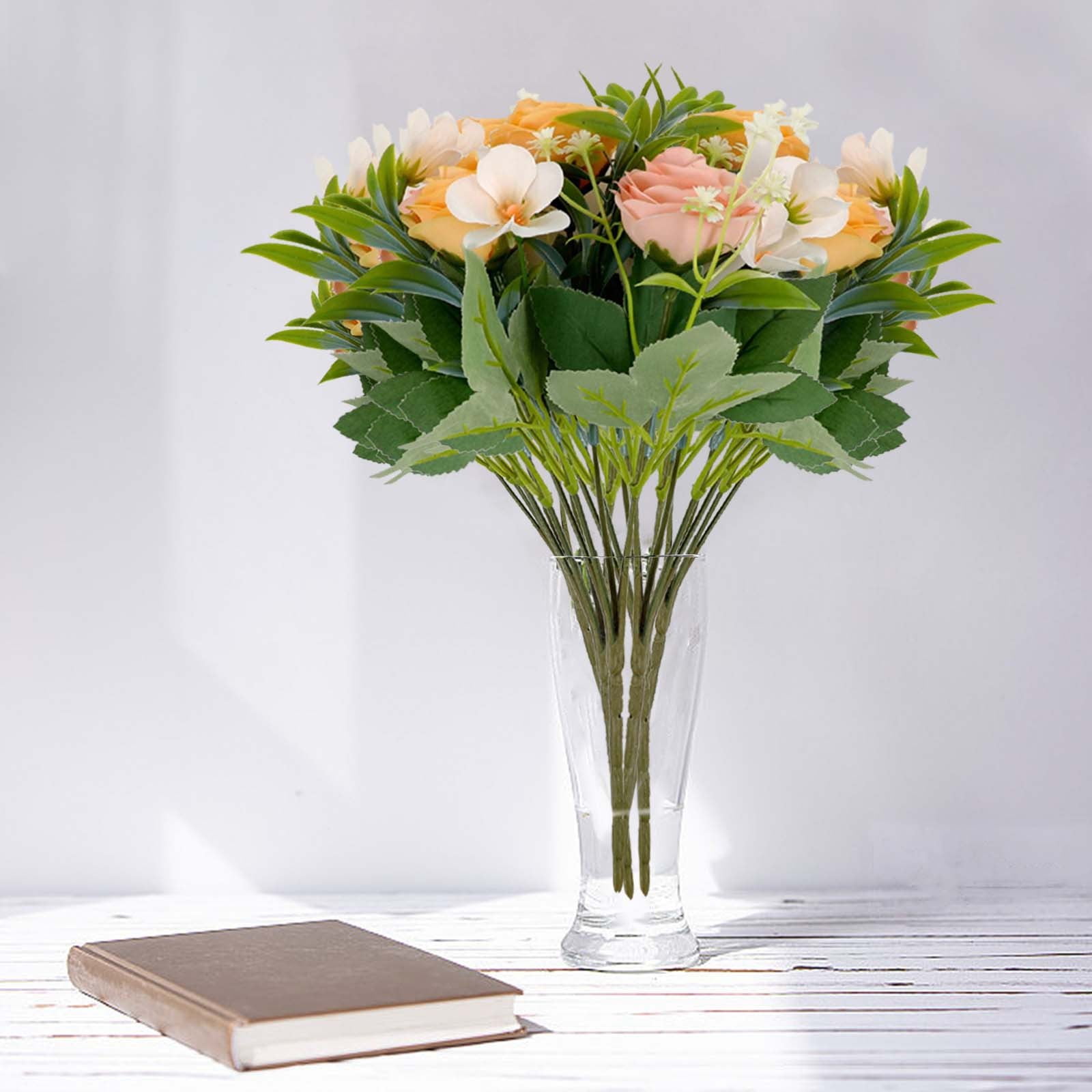 Simulated Camellia Rose Silk Flower Arrangement, Realistic Home Decor ...