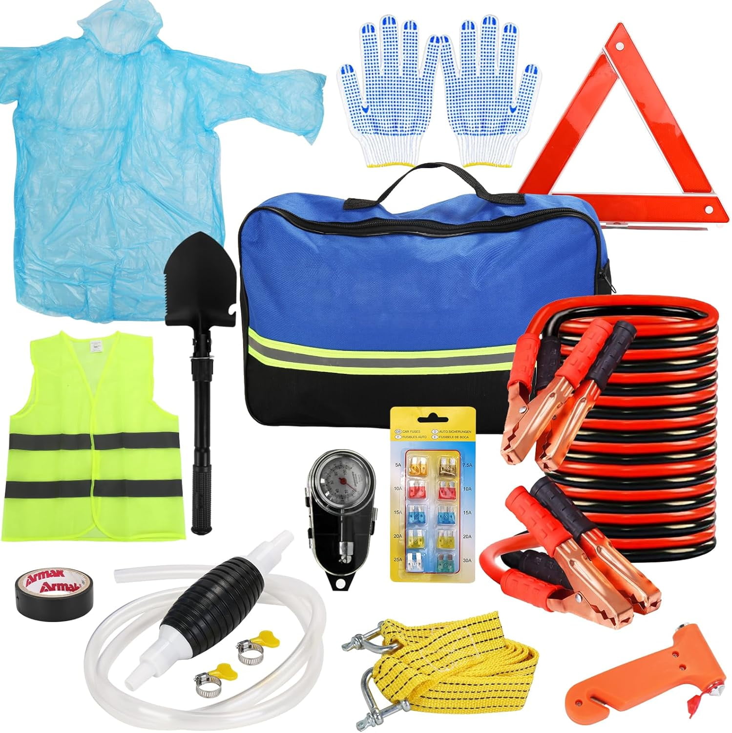 Simulated Car Emergency Safety Kit, 13PCS Car Emergency Roadside ...