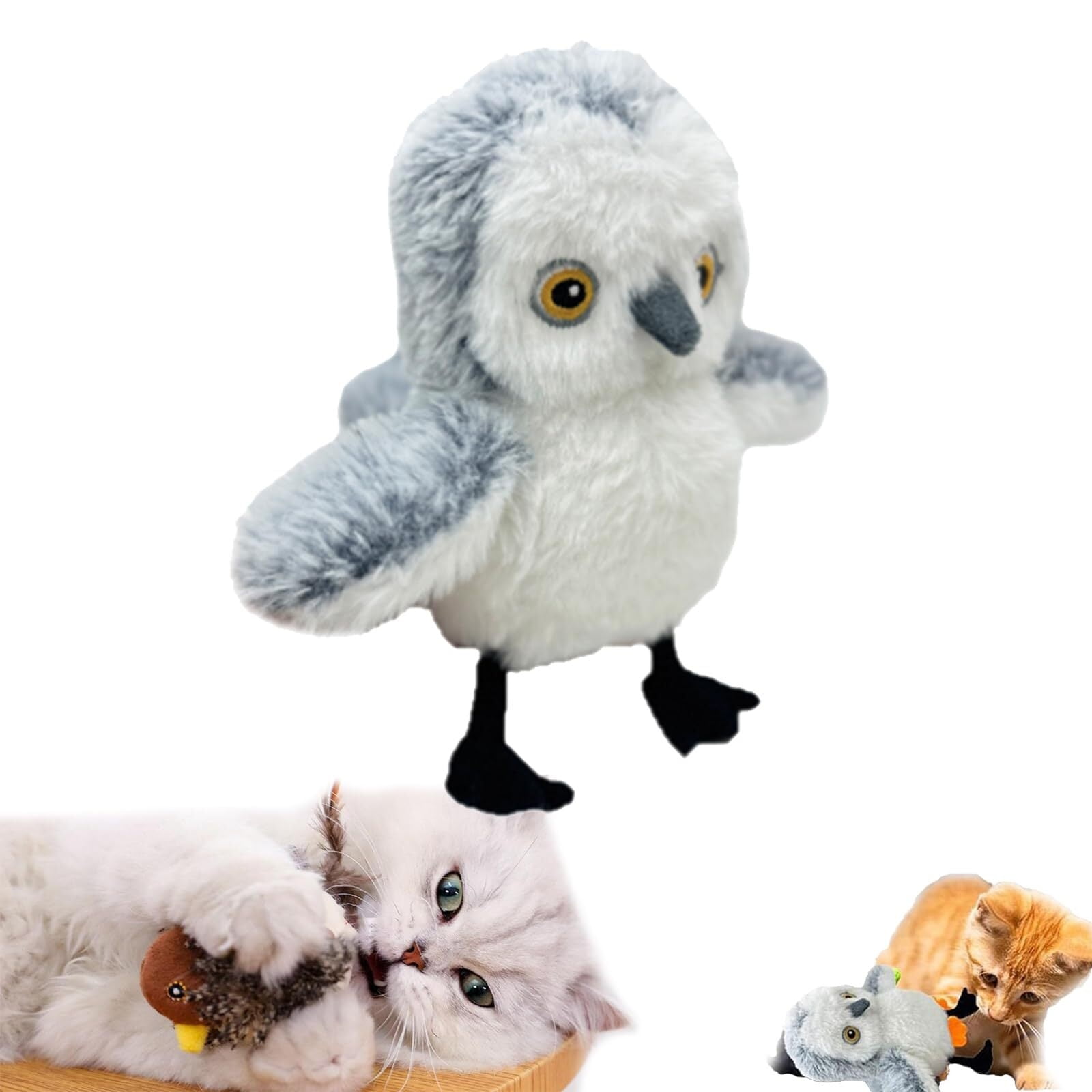 Simulated Chirping Bird Cat Toy Flapping, Petsboro Featherfun Flyer ...
