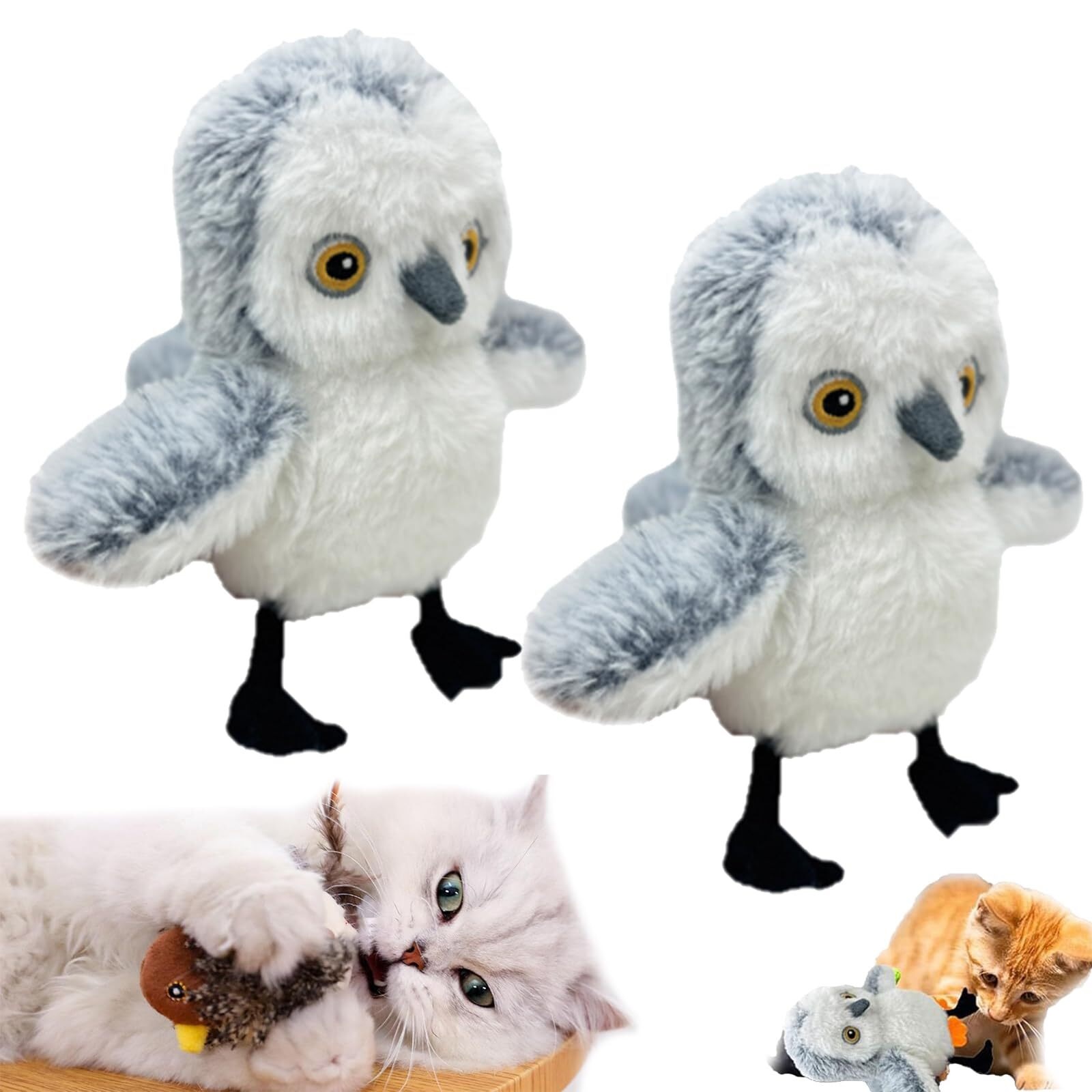 Simulated Chirping Bird Cat Toy Flapping, Petsboro Featherfun Flyer ...