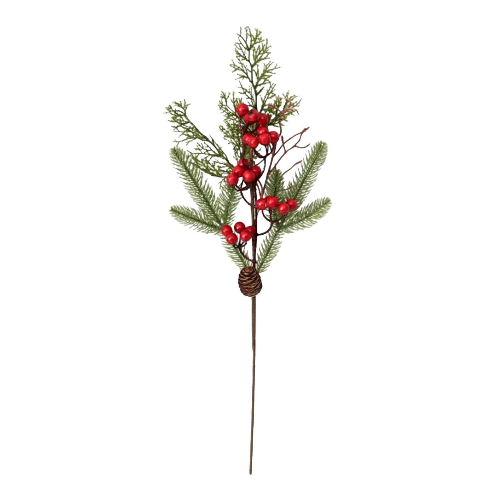 Simulated Christmas Berry Branch – Artificial Pine Branch with Red ...