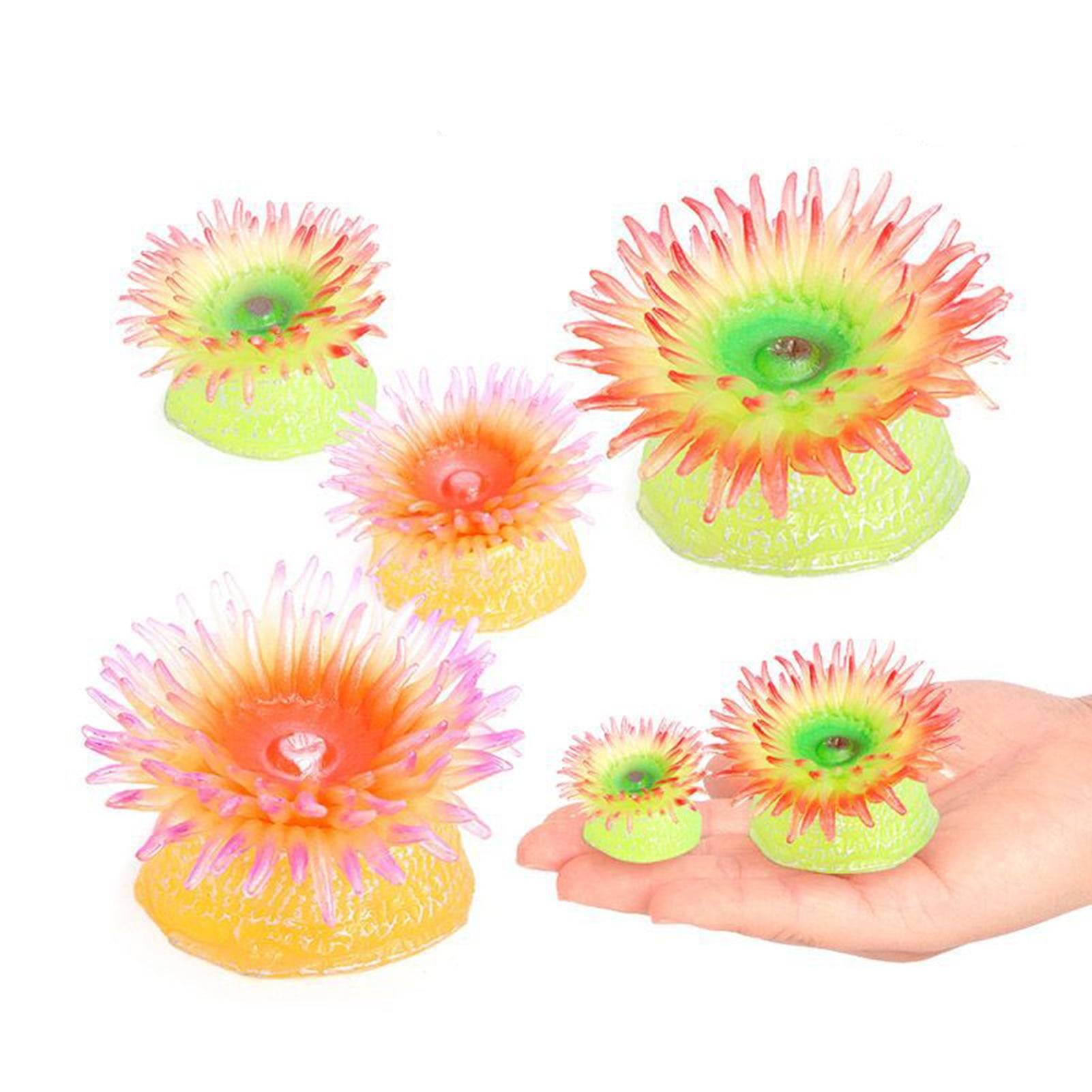 Simulated Colored Model of Yellow and Green Sea Anemones - Miniature ...