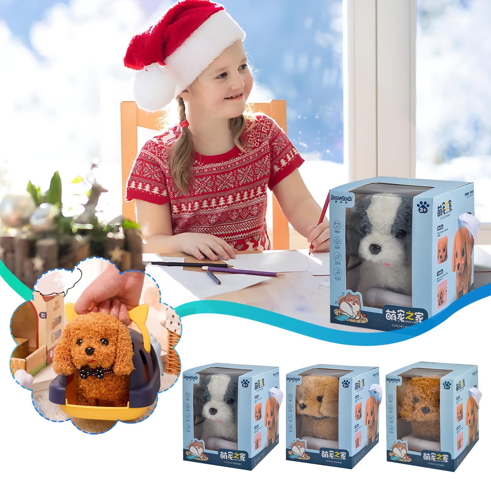 Simulated Dog Plush Toys, Interactive Pet Gifts, Barking & Walking ...