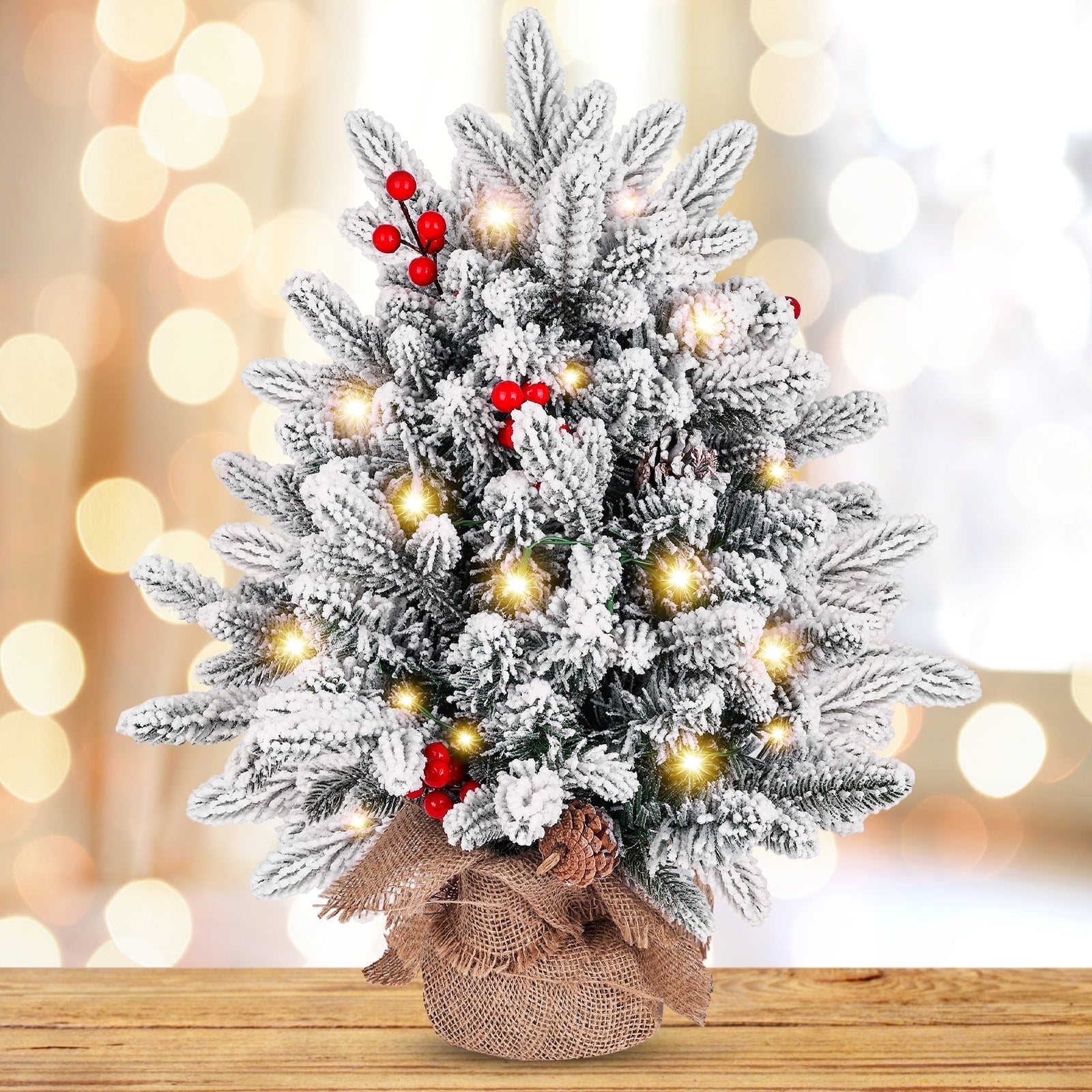 Simulated Falling Snow Flocking Christmas Tree - Walmart.com