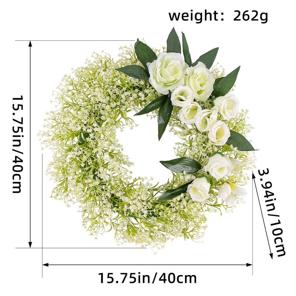 Simulated Flower 2024 White Rose Wreath Wedding Outdoor Courtyard ...
