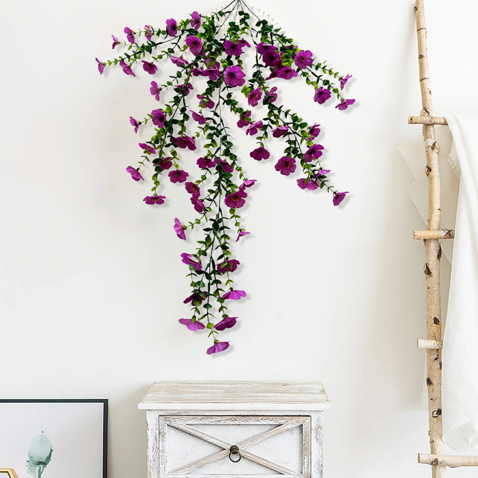Simulated Flower Wall Hanging Blue | Realistic Plastic Flowers for Home ...