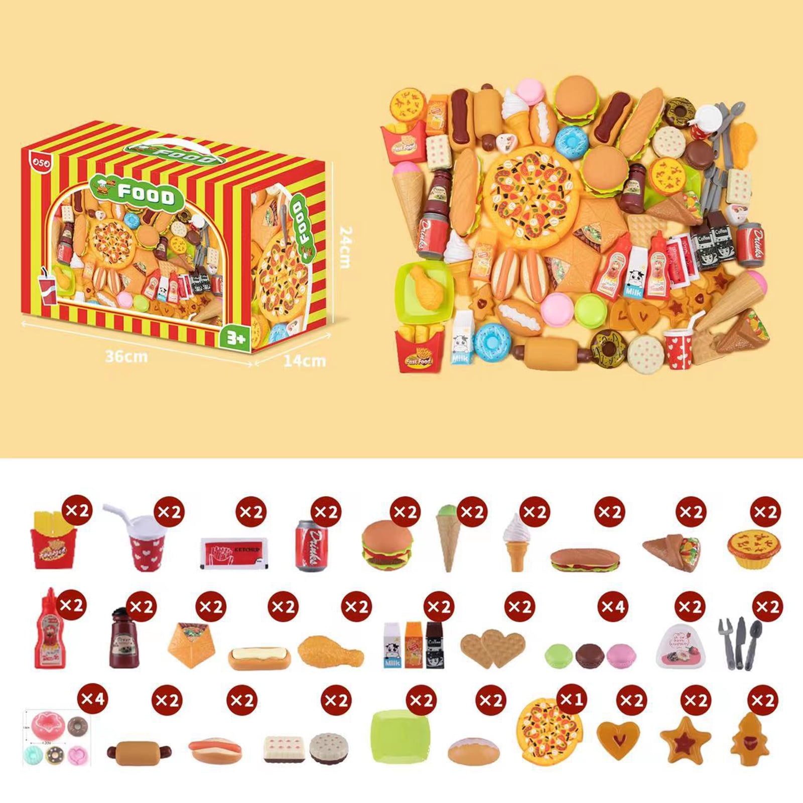 Simulated Food Toys Burger Pizza Set For Western Kitchen Children ...