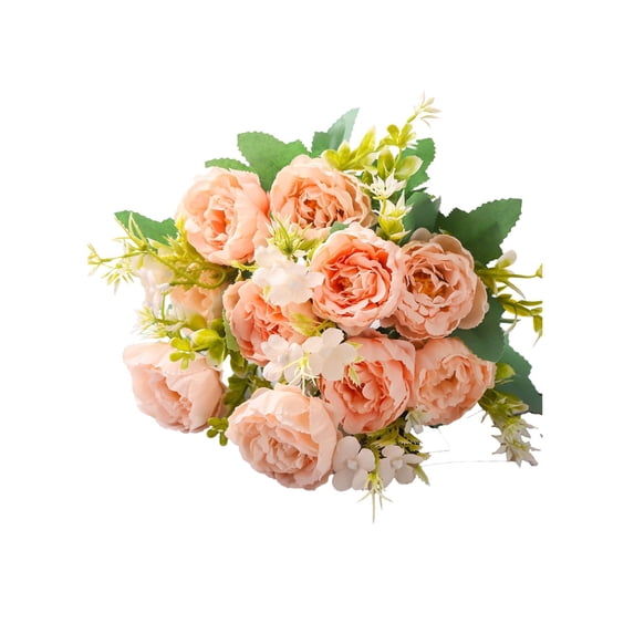 Simulated Fragrant Concubine Peony Wedding Bouquet, 7" Handheld Fake ...