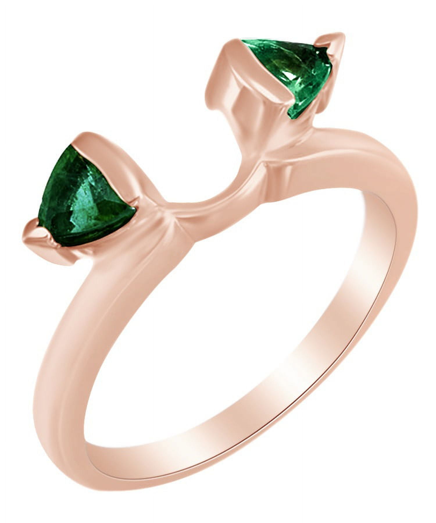 Simulated Green Emerald Wrap Style Enhancer Ring in 14k Rose Gold ...