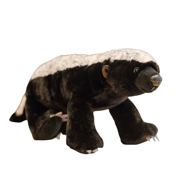 Simulated Honey Badger Plush Toy - Black 16'' Realistic African Wild ...