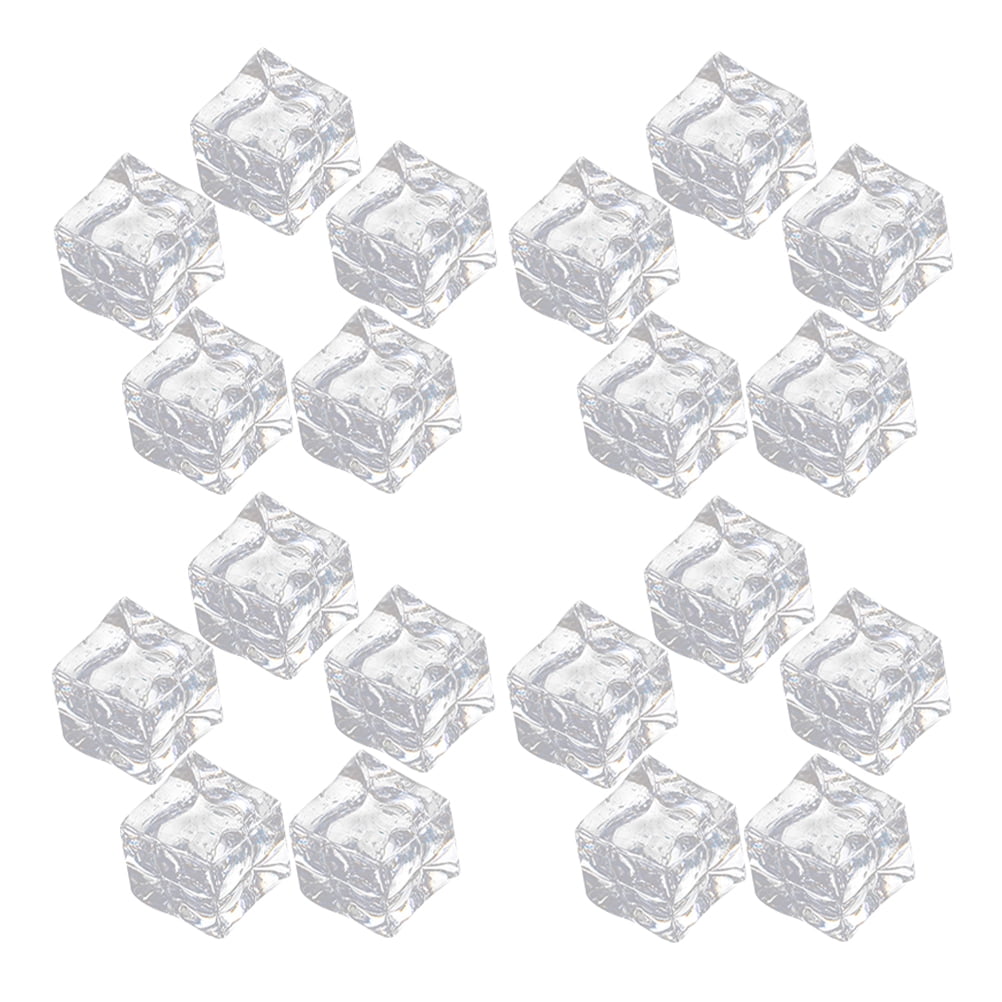 50pcs Clear Acrylic Fake Ice Cubes Reusable for Photography Props ...