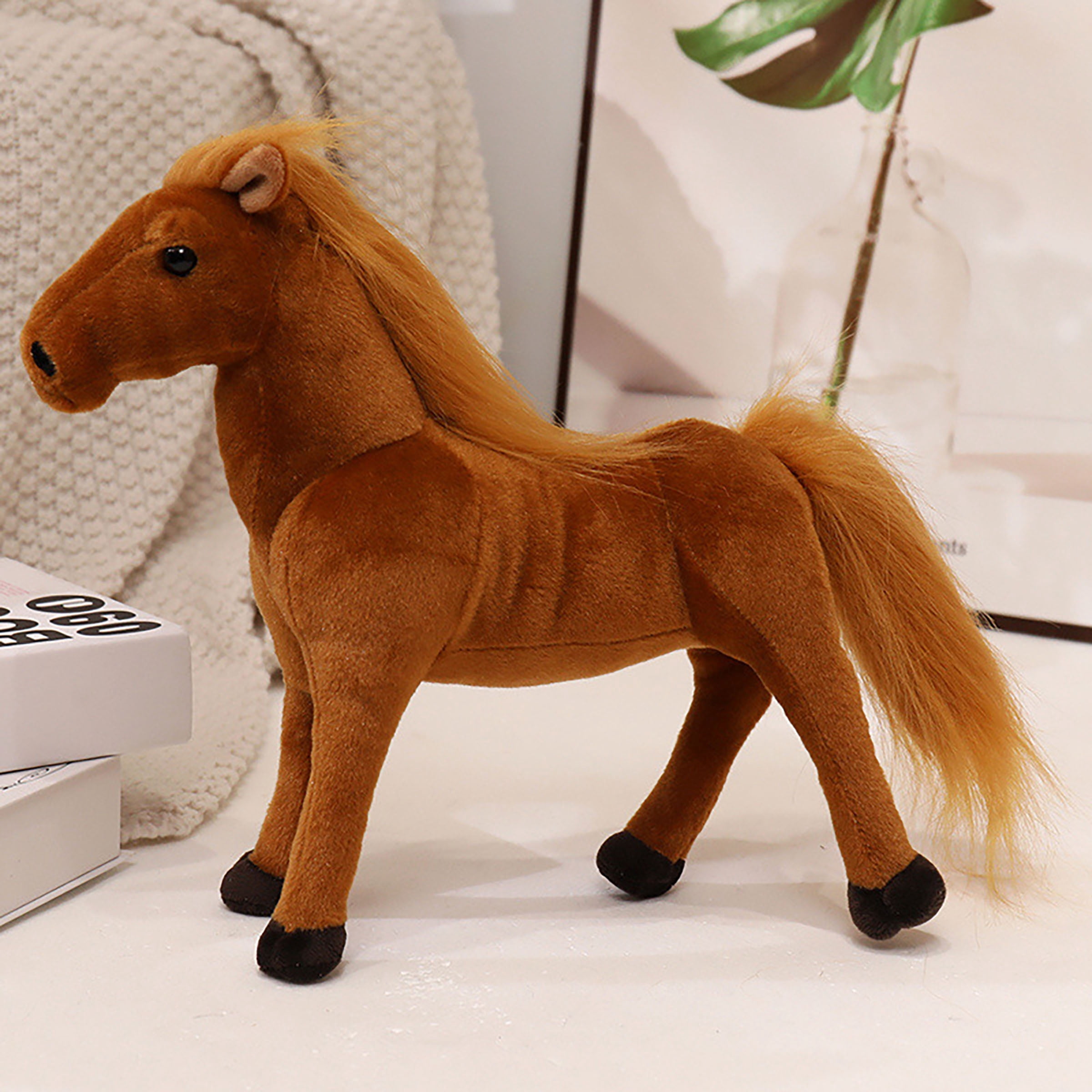Simulated Little Horse Plush Toy，Horse Stuffed Animal Soft Cuddly ...