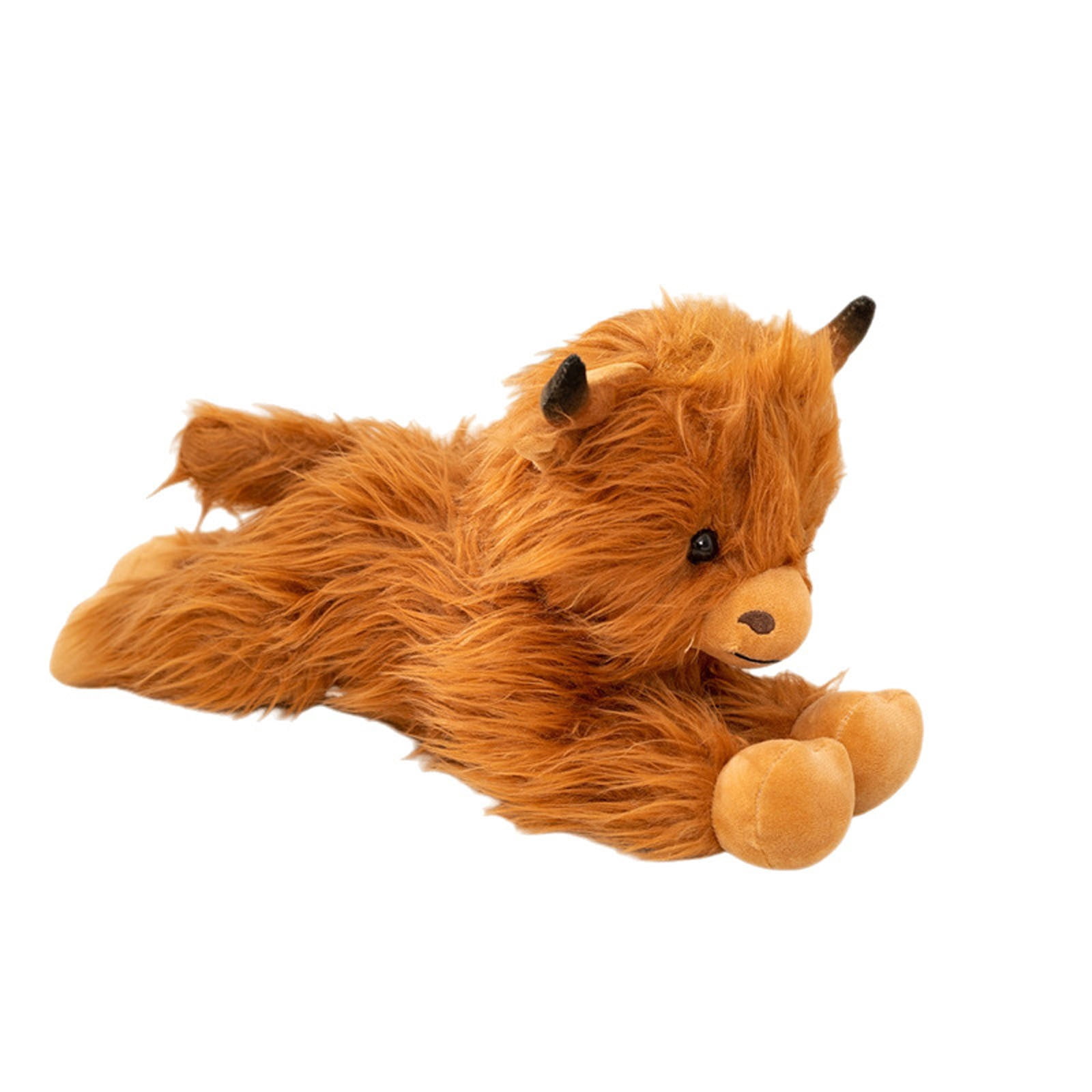 Simulated Lying Posture Cow Plush Toy Long Haired Highland Cattle ...