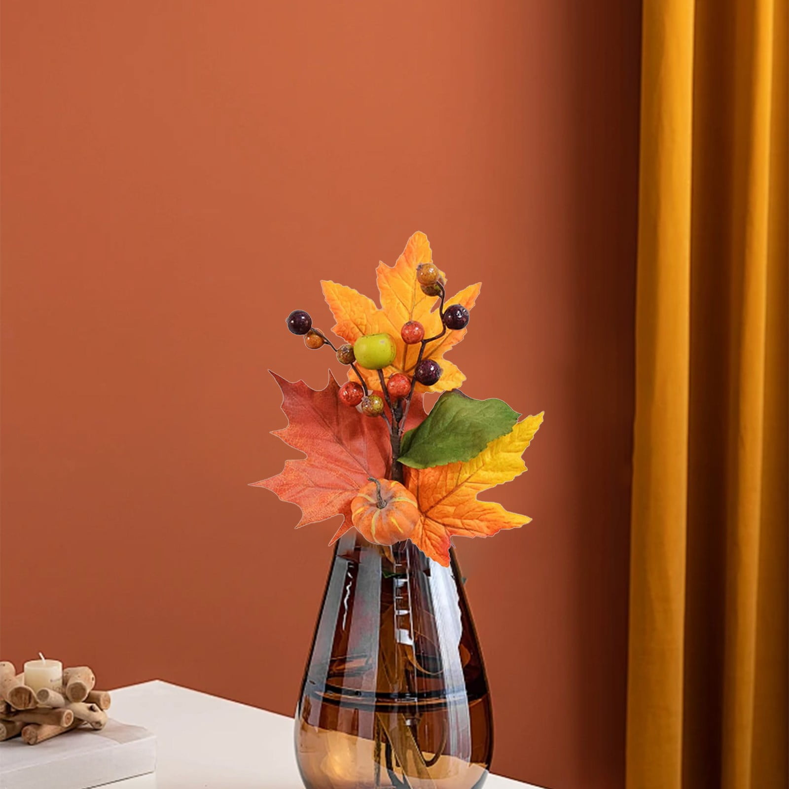 Simulated Maple Leaf Bundle - Halloween Thanksgiving Decor, Plastic ...