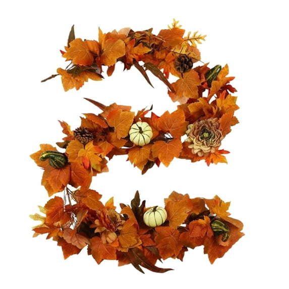 Simulated Maple Leaf Pumpkin Wreath – Thanksgiving Window and Door ...