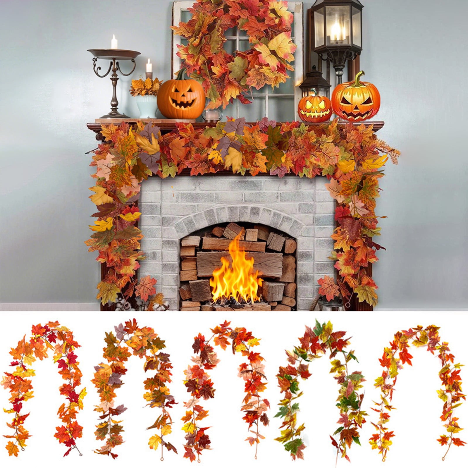 Simulated Maple Leaf Vine Garland, Lifelike Foliage, Realistic Texture ...