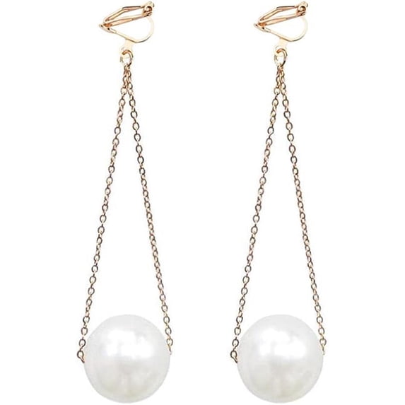 Simulated Pearl Clip On Earrings Not Pierced Earrings Elegant Ear Clip ...