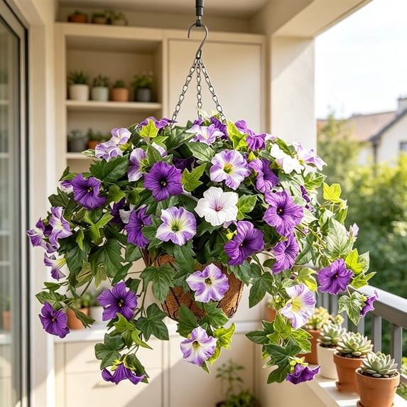 Simulated Peony Wall Hanging - Artificial Green Plants With Flowering ...
