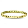 Simulated Peridot Gold-Tone Eternity Stacking Ring .925 Sterling Silver ...