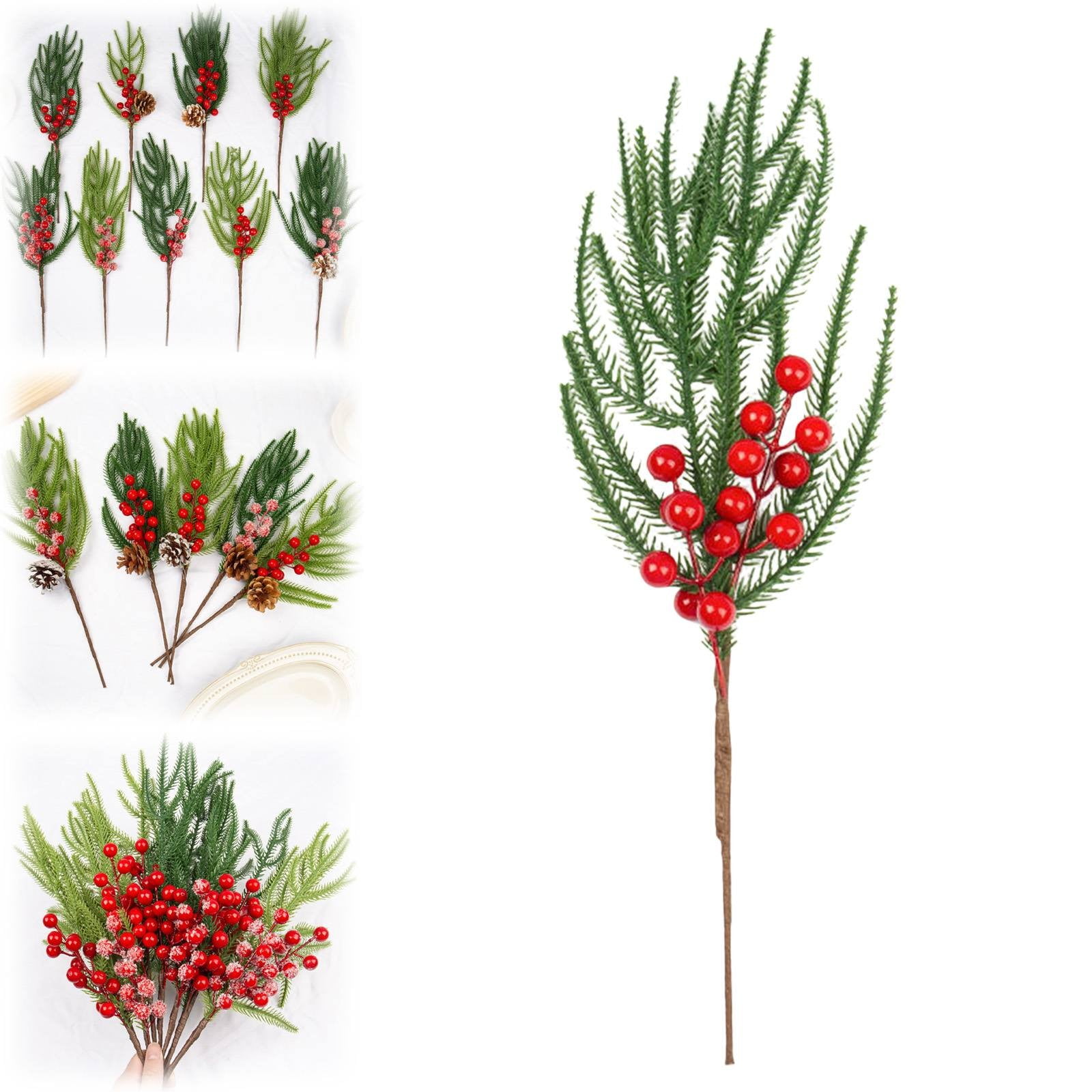 Simulated Pine Needles Single Norfolk Pine I, Branches Picks Stems Red ...