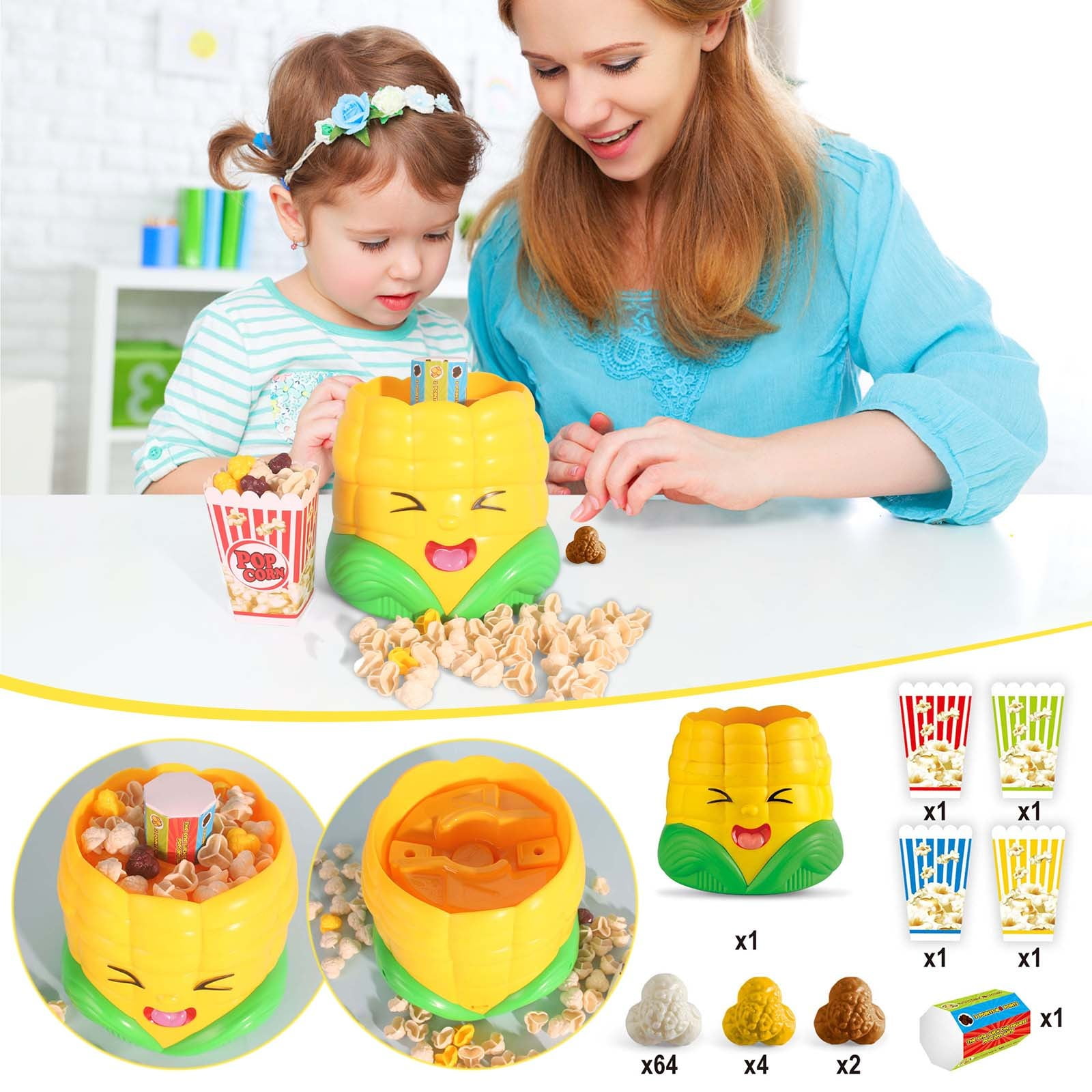 Simulated Popcorn Toy Set, Realistic Fake Popcorn Puzzle Stress Relief ...