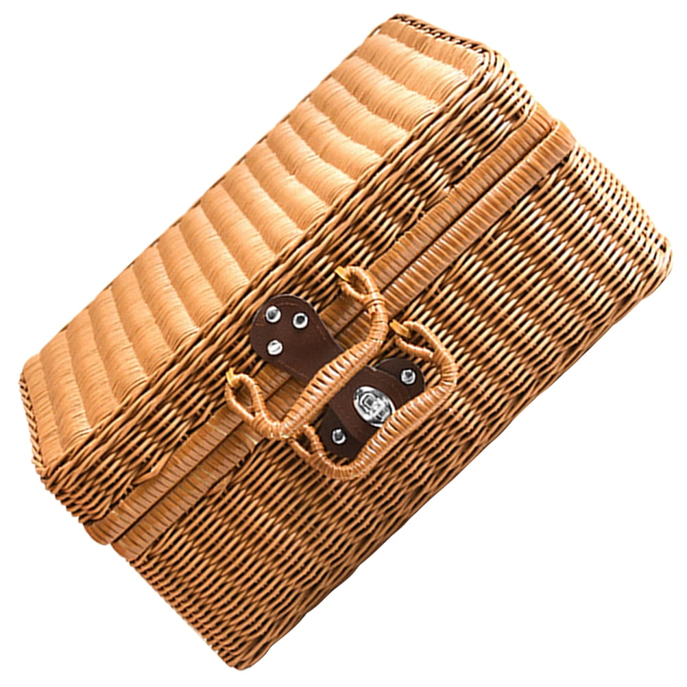 Simulated Rattan Woven Suitcase Retro Storage Box Handwoven Storage ...