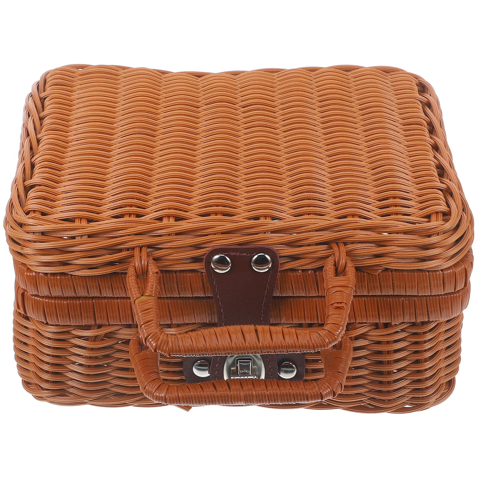 Simulated Rattan Woven Suitcase Retro Storage Box Handwoven Storage ...