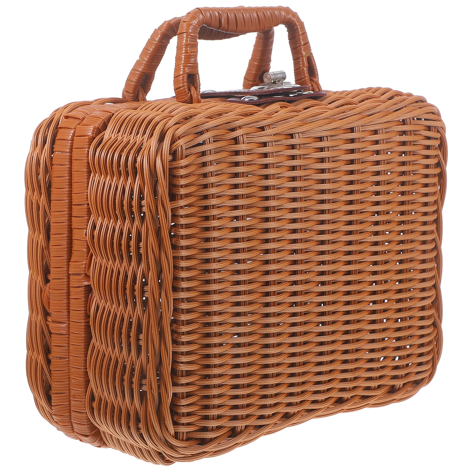 Simulated Rattan Woven Suitcase Retro Storage Box Handwoven Storage ...