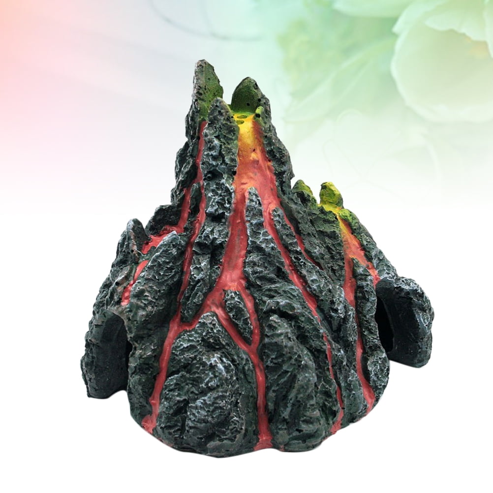 Simulated Resin Volcano Creative Fish Tank Volcano Ornament Aquarium ...
