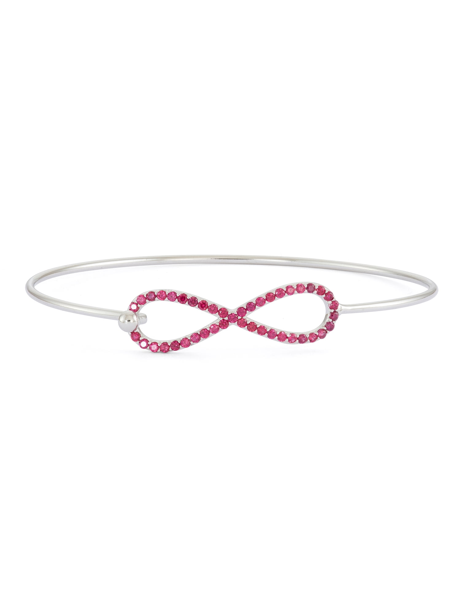 Simulated Ruby Sterling Silver 30mm Infinity Bangle - Walmart.com