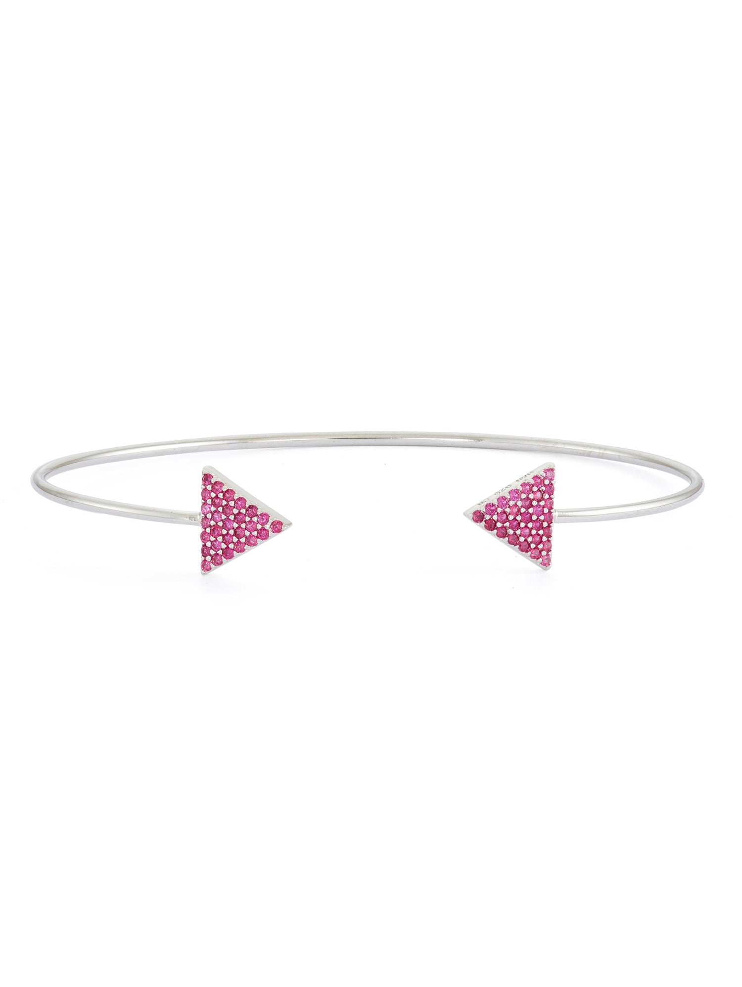 Simulated Ruby Sterling Silver Arrow Bangle - Walmart.com