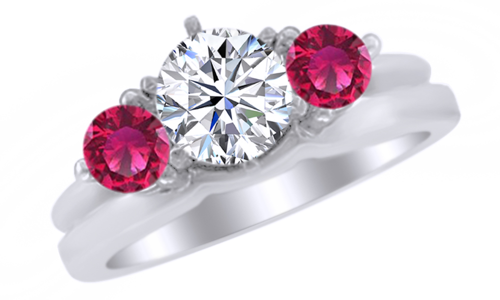 AFFY Simulated Ruby Wrap Style Enhancer Ring in 14k White Gold Ring ...